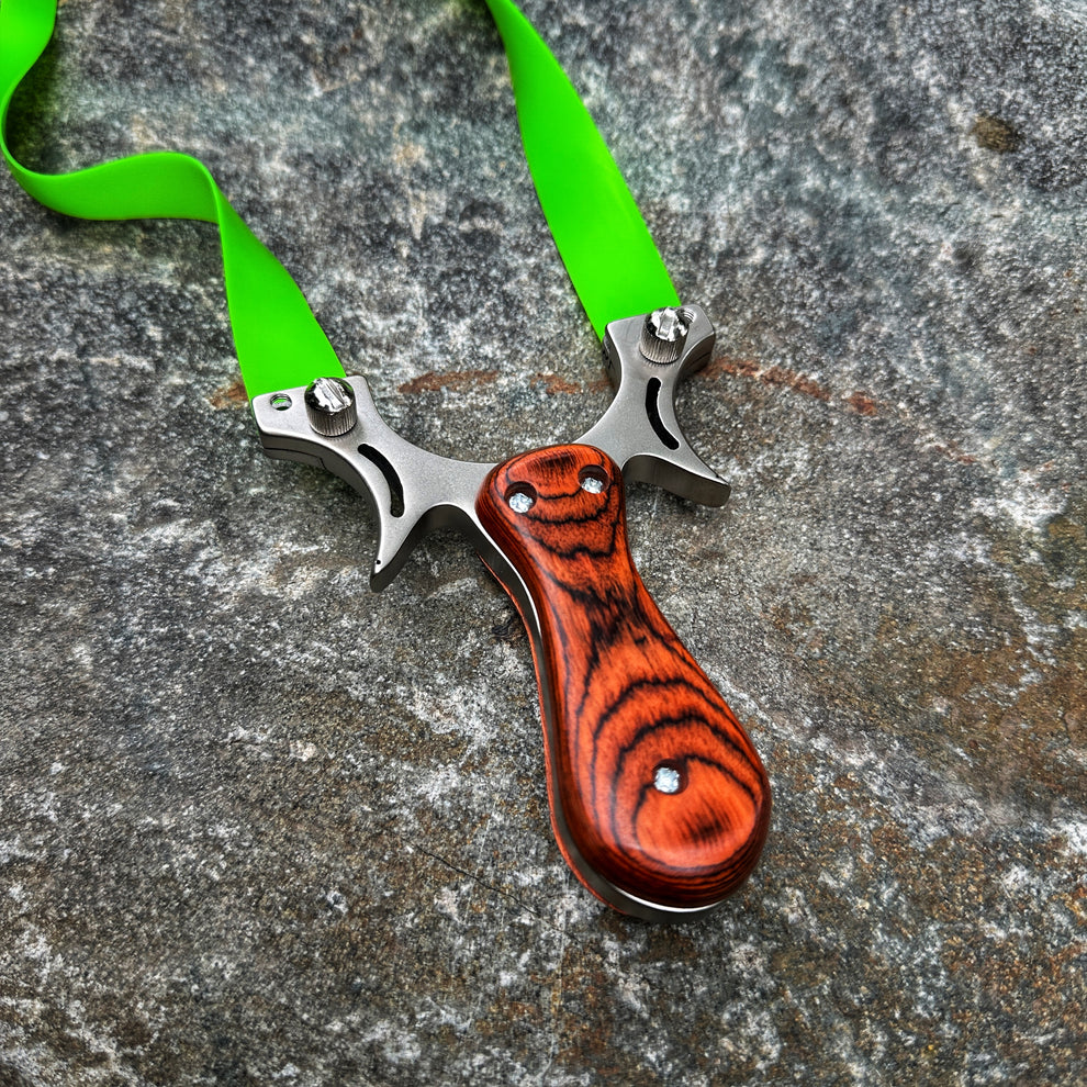 Feather-Wooden Handle Shooting & Hunting Slingshot – HawkSling